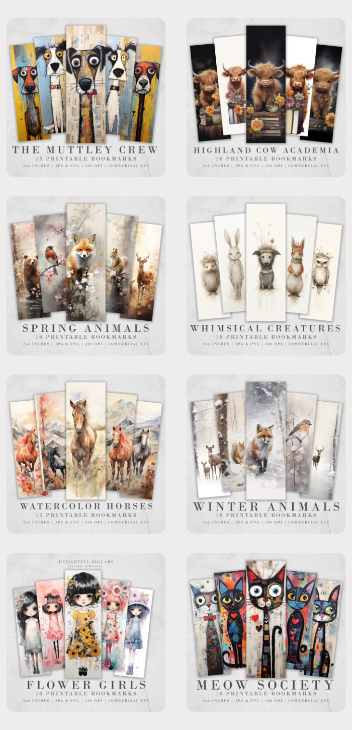 Printable Bookmarks – Delightful Digi Art