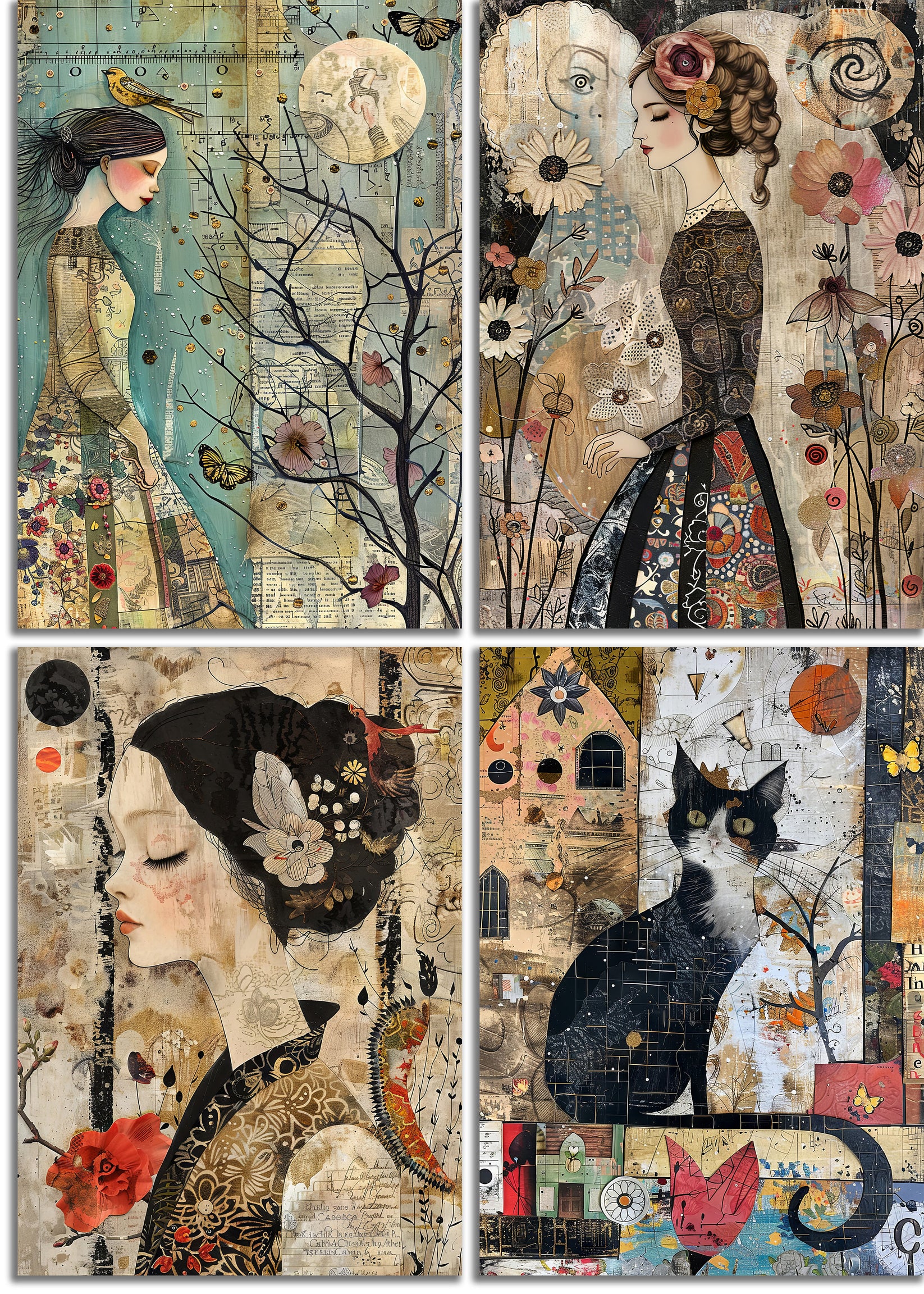 Garden Whimsy Printable Art Pages| Whimsical Art Pack | Quirky Digital ...