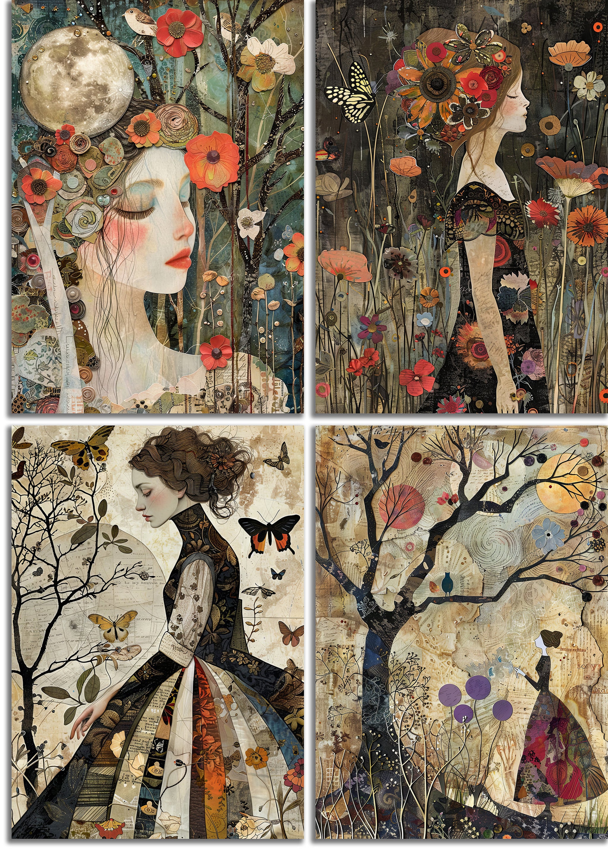 Garden Whimsy Printable Art Pages| Whimsical Art Pack | Quirky Digital ...