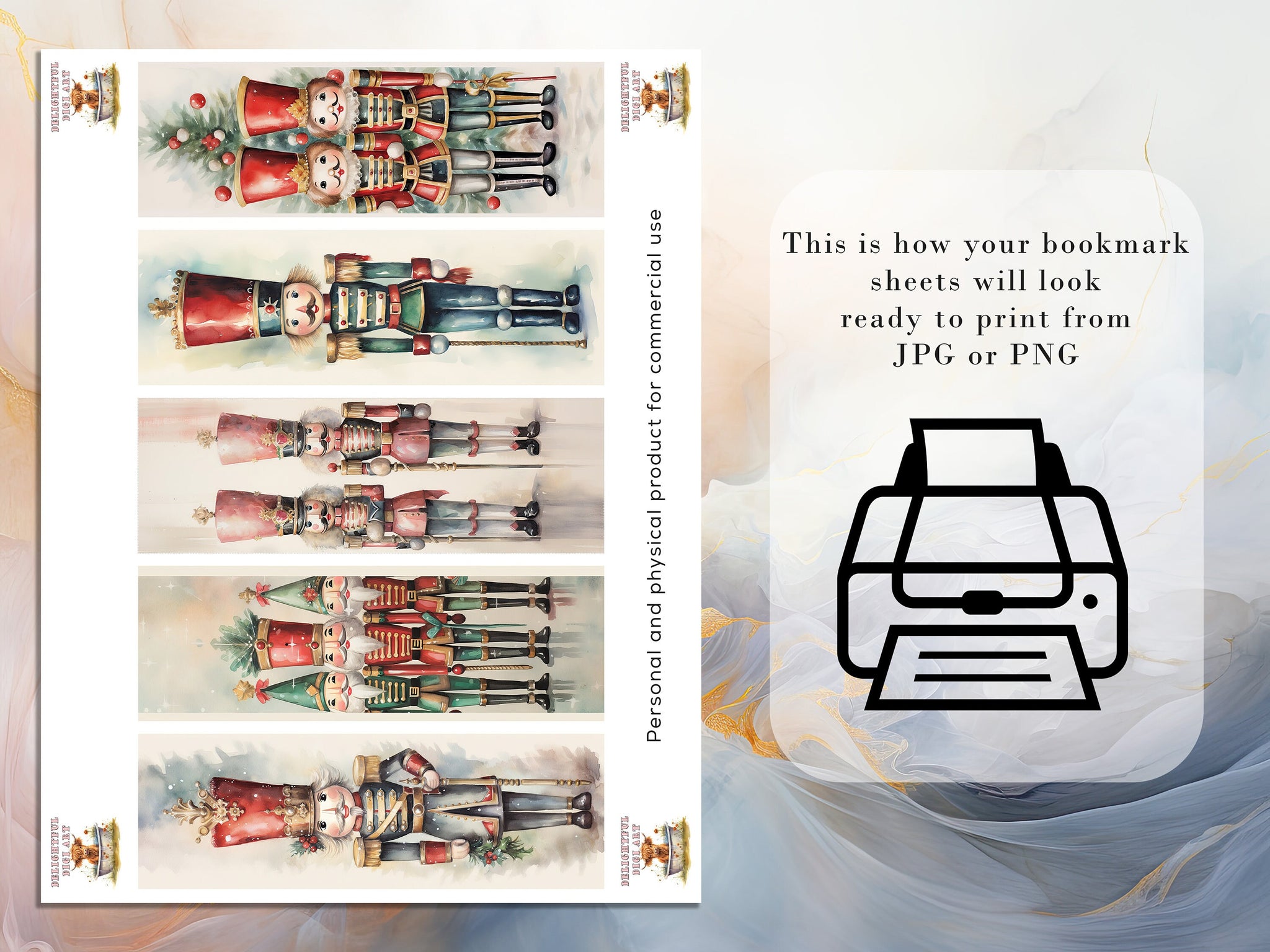 15 Nutcracker Printable Bookmarks | Digital Download JPG Bookmark Shee ...