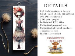 10 Cute Day of the Dead Printable Bookmarks| Digital Download JPG Book ...