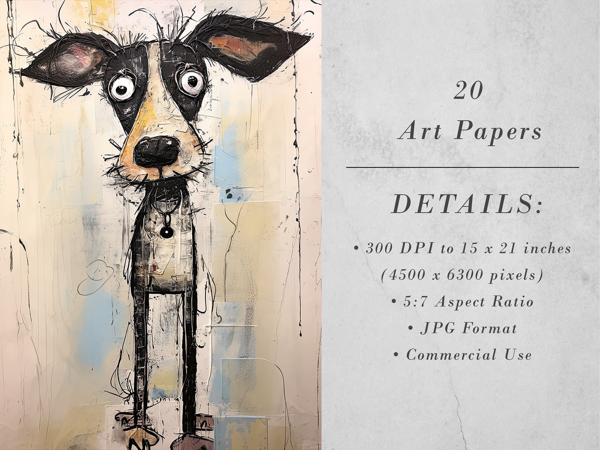 The Muttley Crew Printable Art Pages, Whimsical Mixed Media Mutts ...